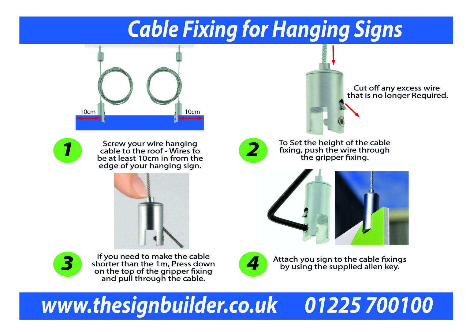 Cable Fixing for Hanging Signs