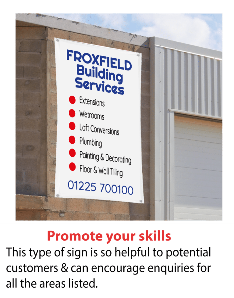 Signs & Banners for Builders, Roofers, Gardeners etc Site Boards & Banners