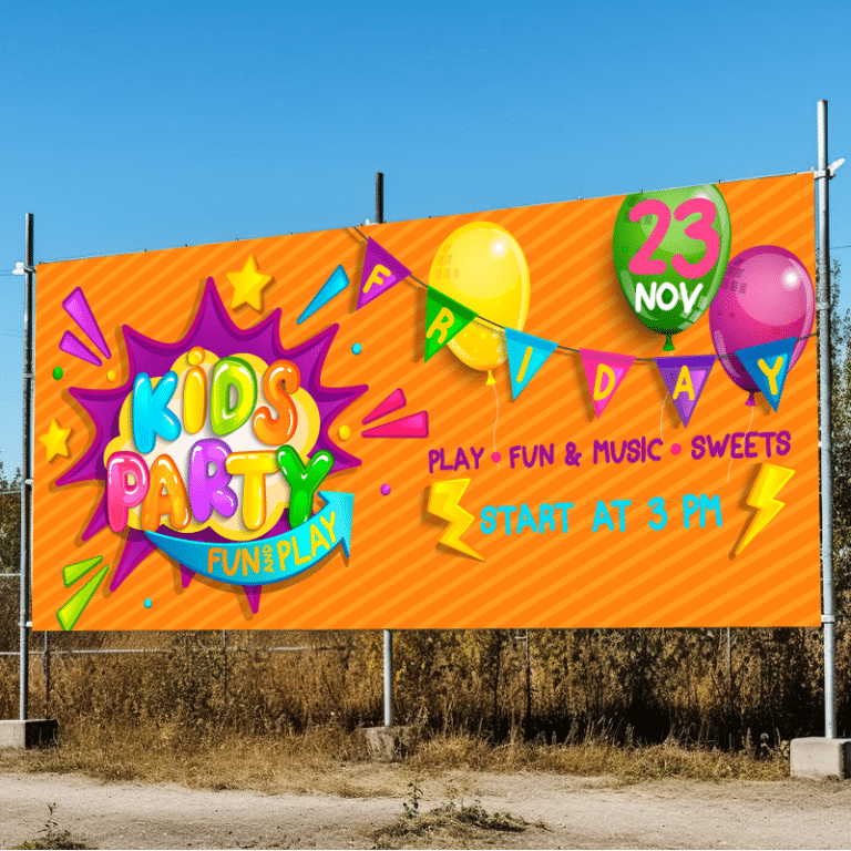 Kids Party Banners with Rip-Stop