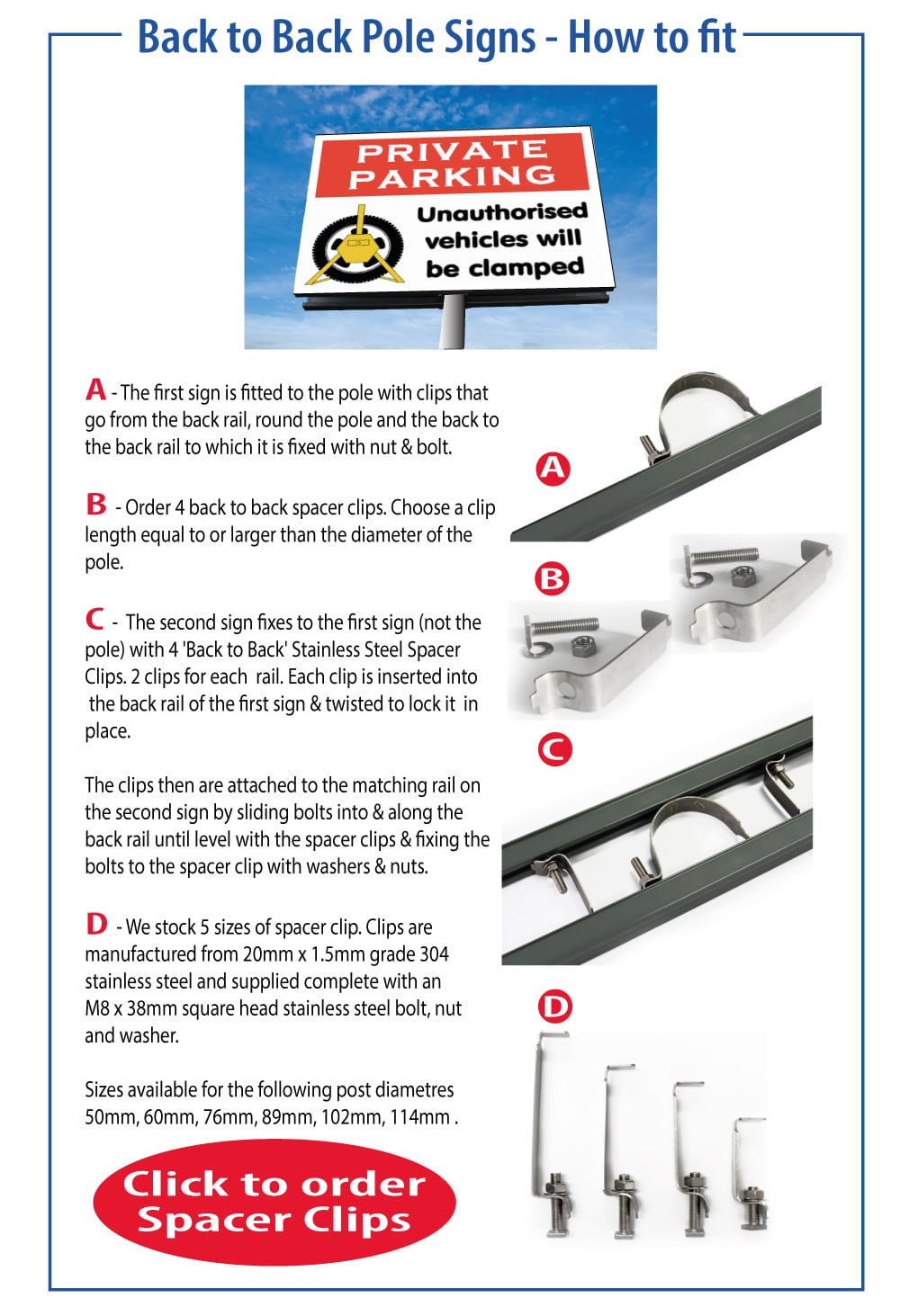 How to fit back-to-back signs on a pole