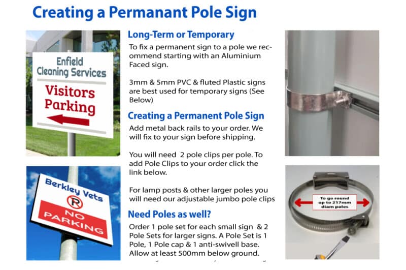 Fit-to-Pole Aluminium Faced Sign Panel The SignBuilder