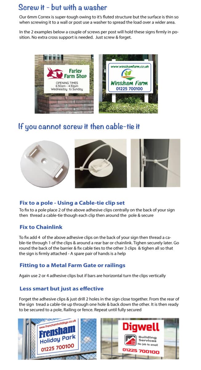 Tips for fitting Correx Sign Boards