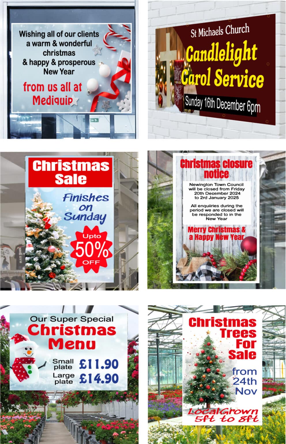 Christmas Sign Boards - 3 or 5mm PVC The SignBuilder